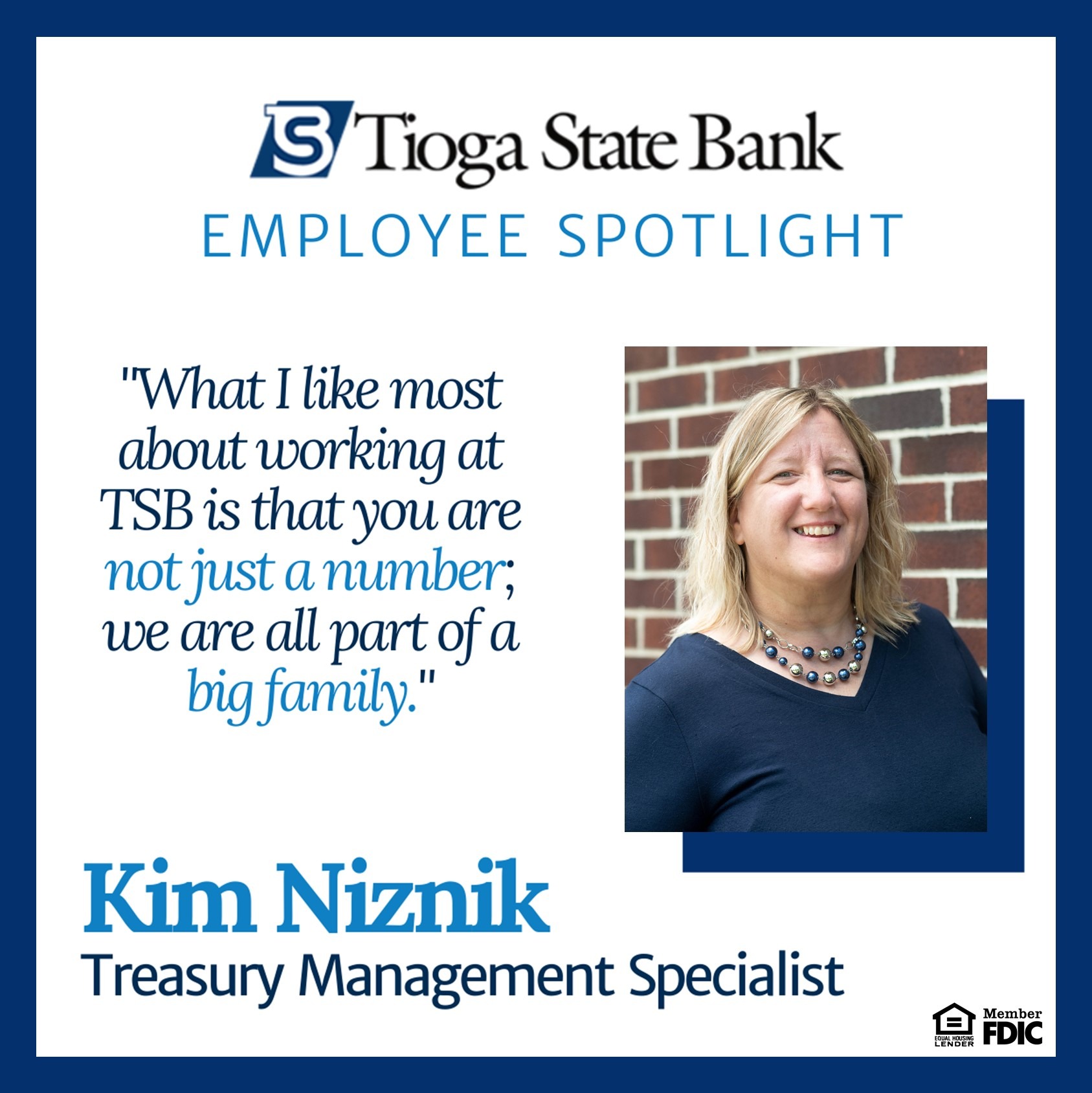 Kim Niznik | Tioga State Bank - Binghamton, NY - Vestal, NY - Owego, NY